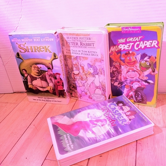 Multiples | Media | Kids Vhs Combo 4 Pc Shrek Muppets Casper W Hilary ...